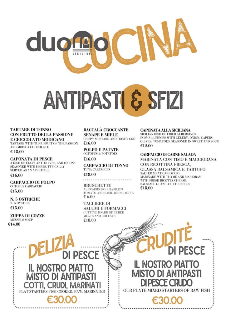 Menù - Duomo Serio 1952